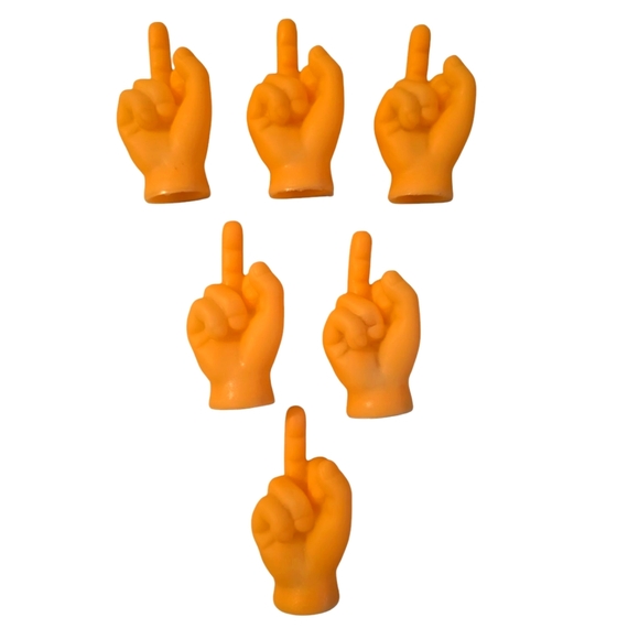 Other | Finger Gesture Hand Puppet Orange Mini Silicone Little Finger ...